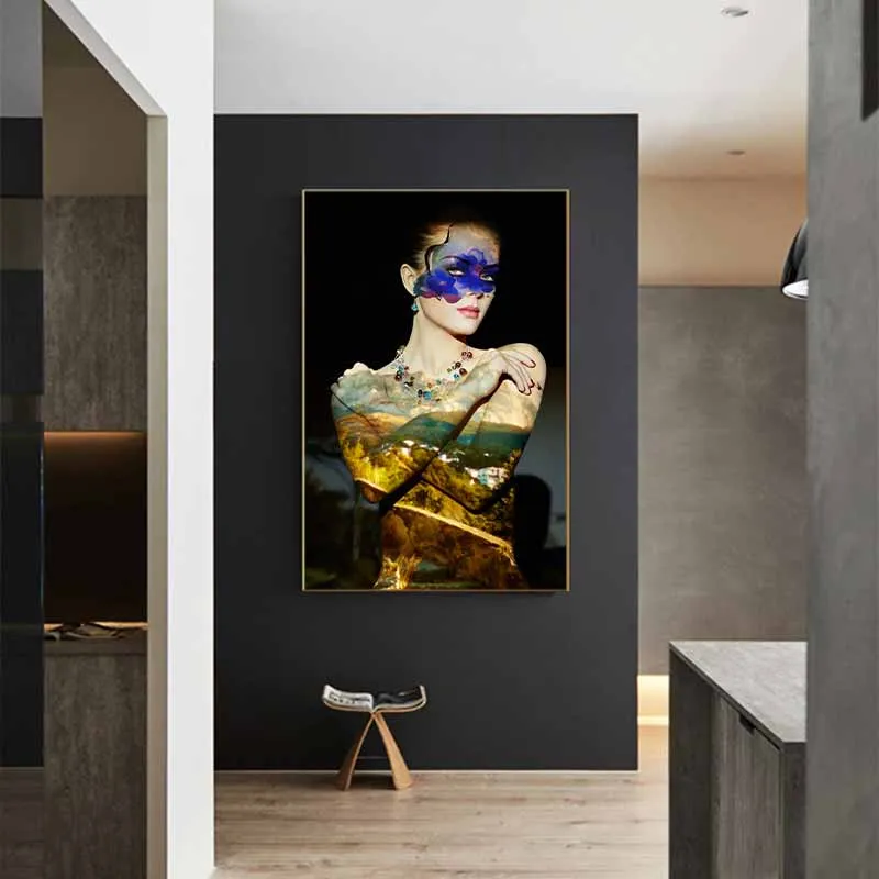 Tranh cô gái với nghệ thuật body painting